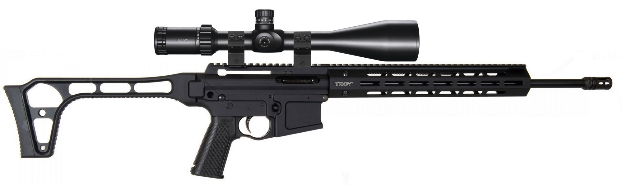 Carabine linéaire TROY INDUSTRIES Straight Pull SPS 18" cal.222 Rem "Pack HAWKE SIDEWINDER 30 SF ...