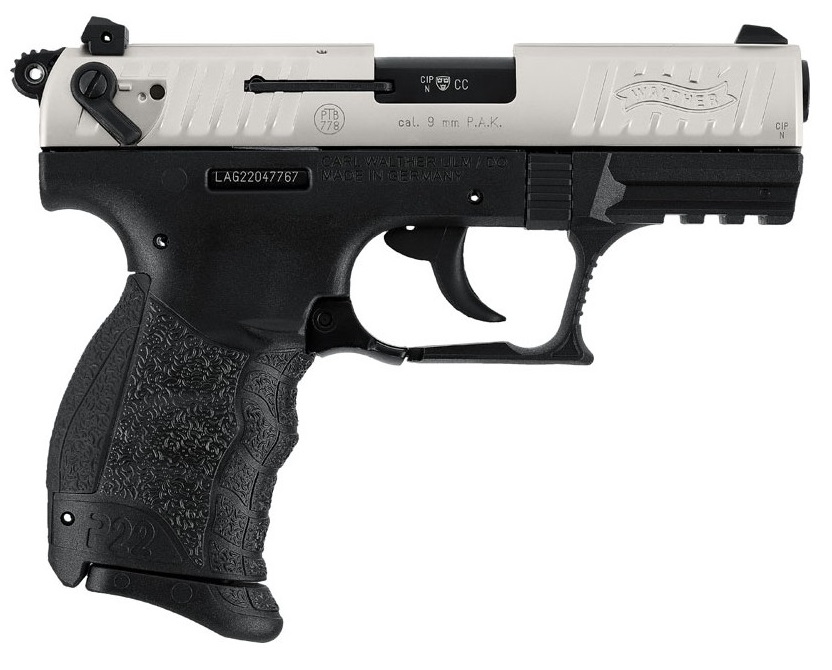 Pistolet WALTHER P22Q Nickelé UMAREX cal.9mm P.A.K - Matériel de défense sur armurerie-lavaux.com