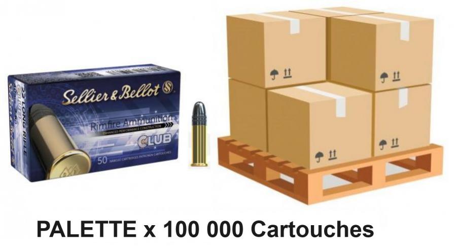 SELLIER & BELLOT 22Lr Standard Club LRN /palette de 100 000 Cartouches - Carabines de Tir sur ...