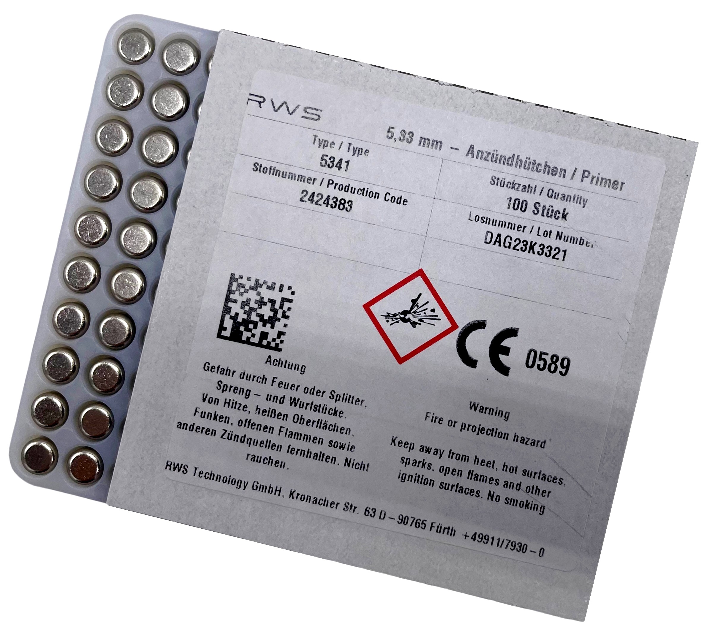 Amorces RUAG RWS 5341 Large Rifle /100 - Rechargement sur armurerie ...