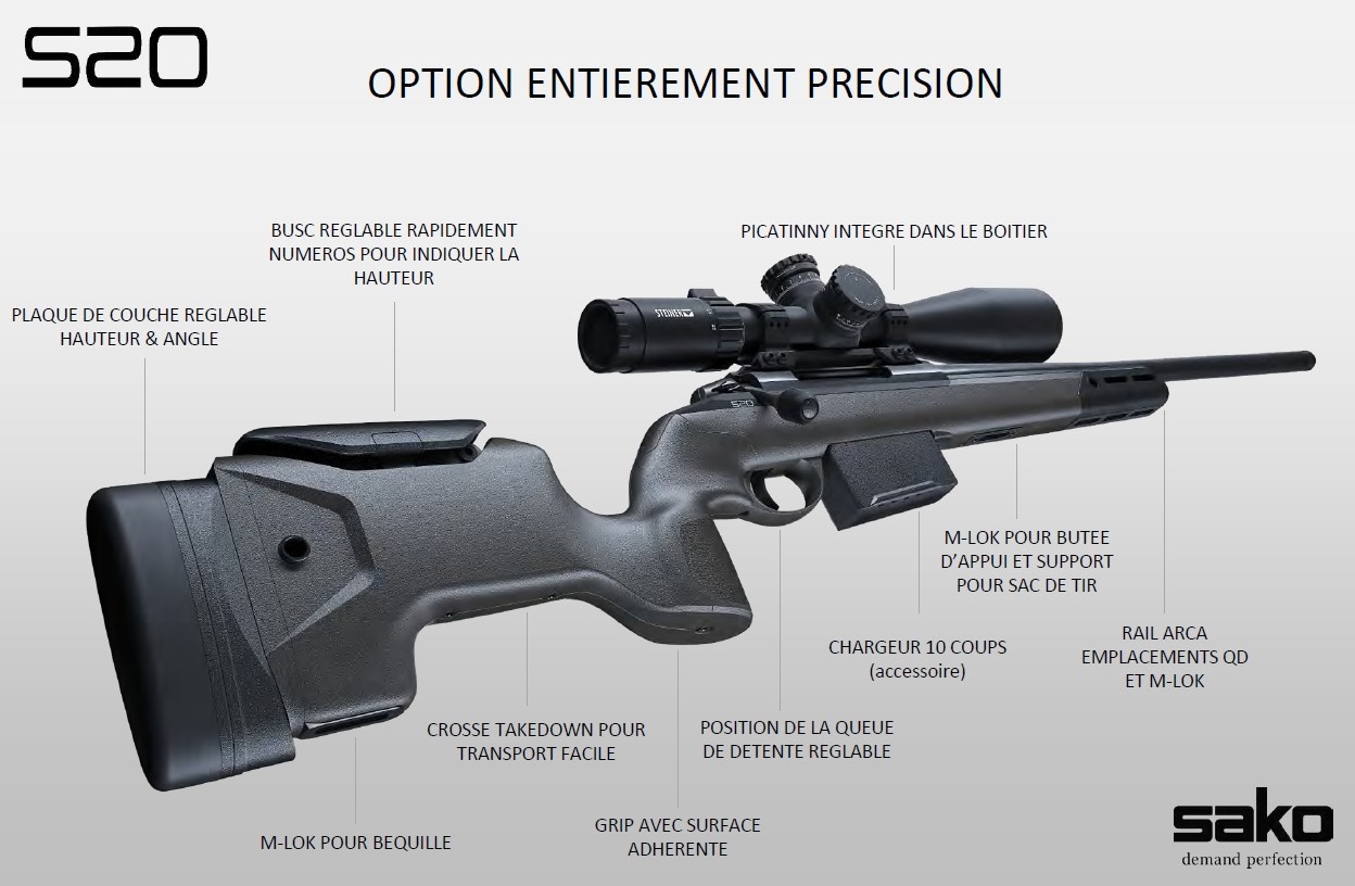 SAKO S20 Precision Cerakote 24" Cal.6,5 Creedmoor - Carabines de Tir sur armurerie-lavaux.com