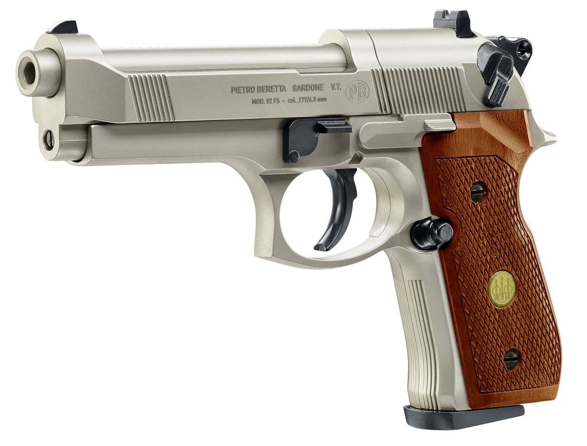 Pistolet BERETTA M92 FS 5'' Nickelé Bois UMAREX Cal.4,5mm - Armes de loisirs sur armurerie ...