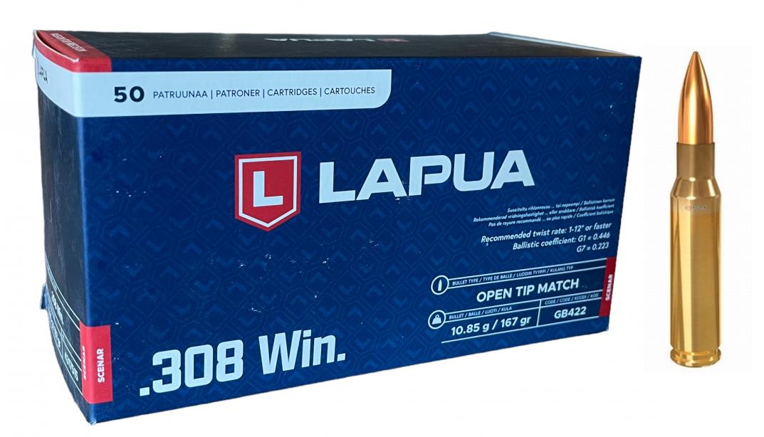 LAPUA cal.308 Win OTM SCENAR 167gr - 10.85 grammes /50 - Rayon Chasse ...