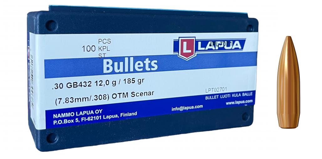 Ogives LAPUA cal.308 (.30) GB432 OTM SCENAR 185 gr /100 - Rechargement ...