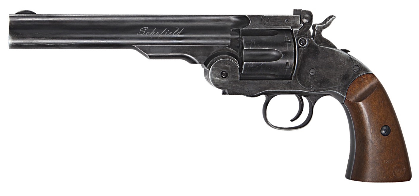 Revolver à billes Co2 SCHOFIELD 6" Black & Wood ASG cal.4,5mm BB'S ...