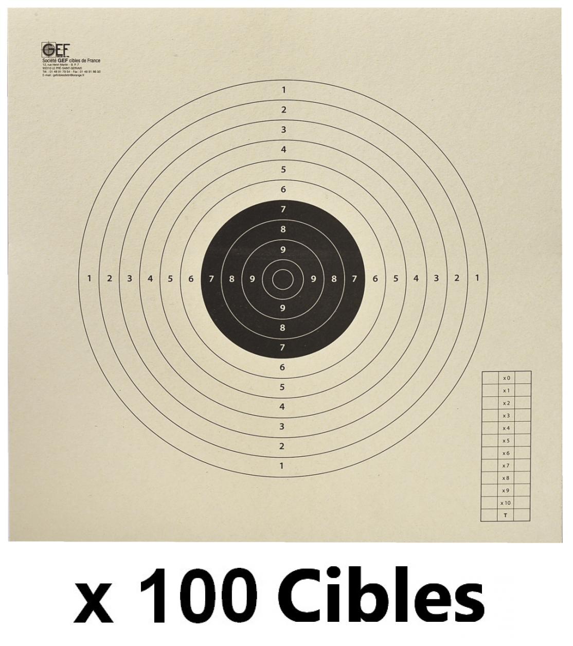 Cibles carton 50m T.A.R GEF 34x34 cm (paquet de 100) - Armes de loisirs ...