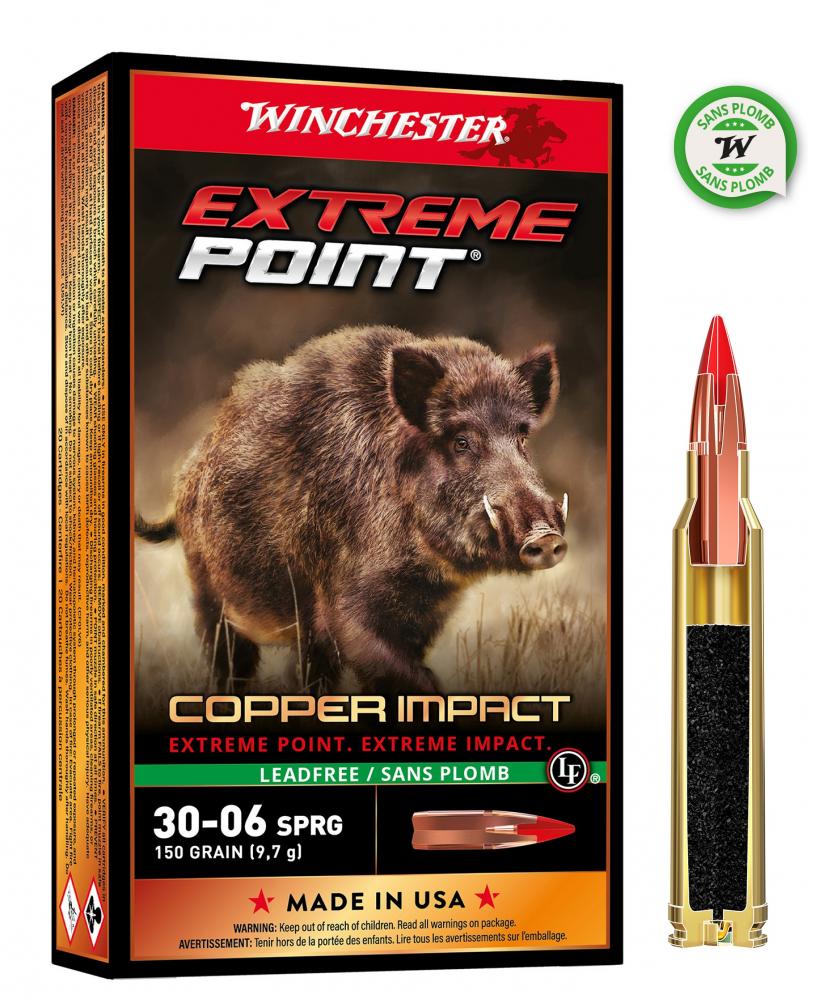 WINCHESTER cal.30-06 Sprg Extreme Point Copper Impact 150 grains - 9.7 grammes /20 - Rayon ...
