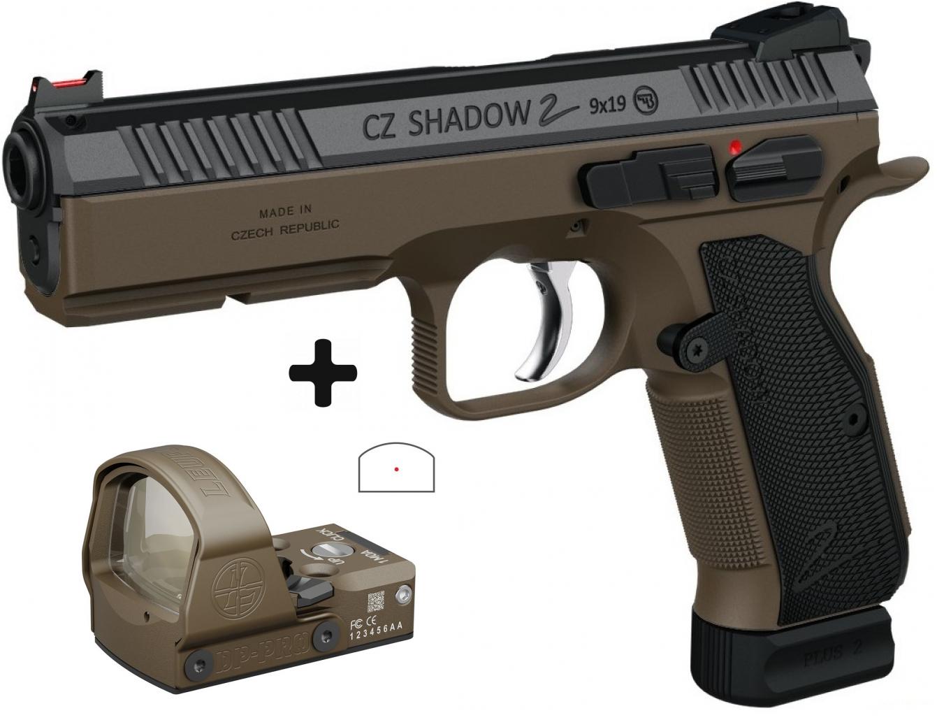 Pistolet CZ 75 Shadow 2 DARK EARTH OPTIC READY "Kit LEUPOLD Delta Point ...