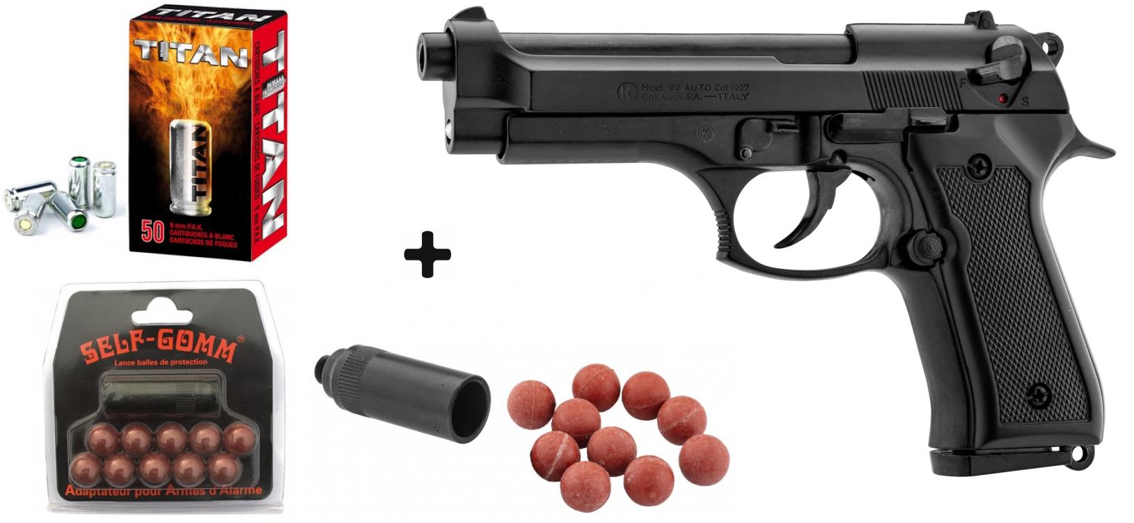 Pistolet KIMAR 92 Auto Bronzé Cal.9mm PA (M8x100) "Pack Sécurité ...