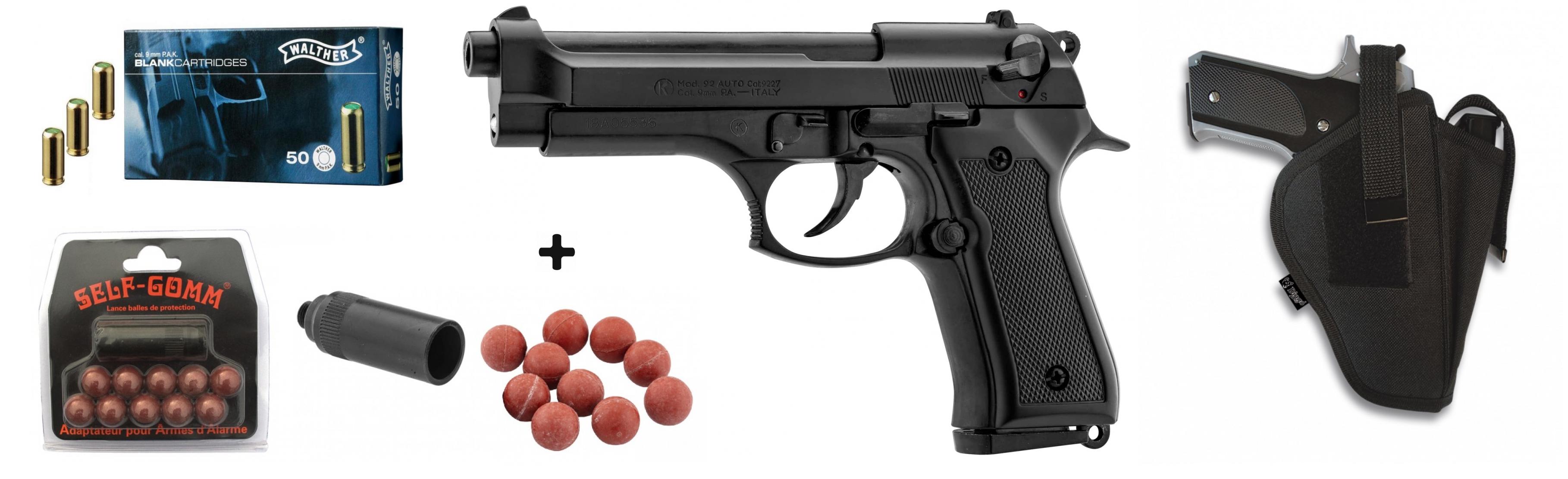 Pistolet KIMAR 92 Auto Bronzé cal.9mm PA (M8x100) "Pack Défense ...