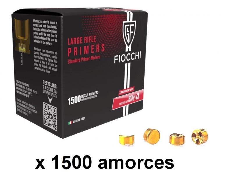 Amorces FIOCCHI Primers Large Rifle/1500 - Rechargement sur armurerie ...