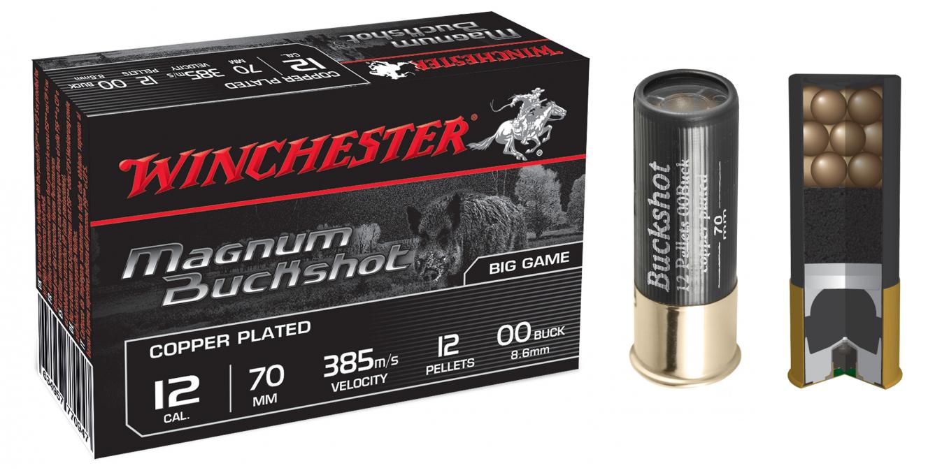 Chevrotines 12 grains WINCHESTER BuckShot Magnum cal.12/70 (boite de 5 ...