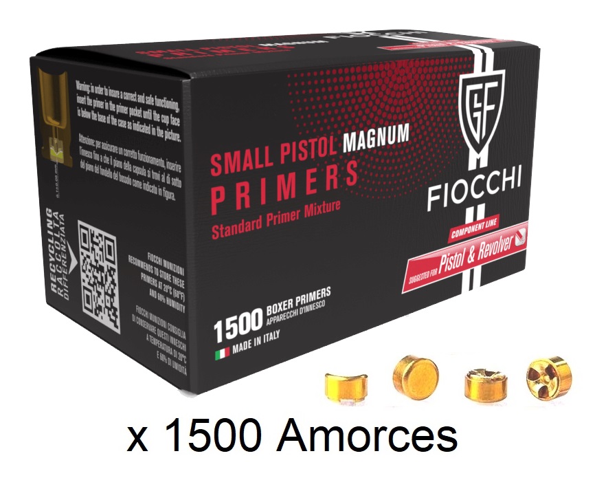 Amorces FIOCCHI Primers Small Pistol Magnum /1500 - Rechargement sur ...