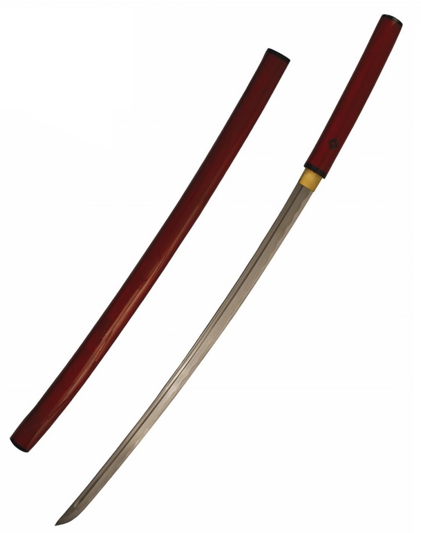 Katana Tranchant FUDOSHIN Shirasaya Damas Bois laqué rouge - Armes de ...