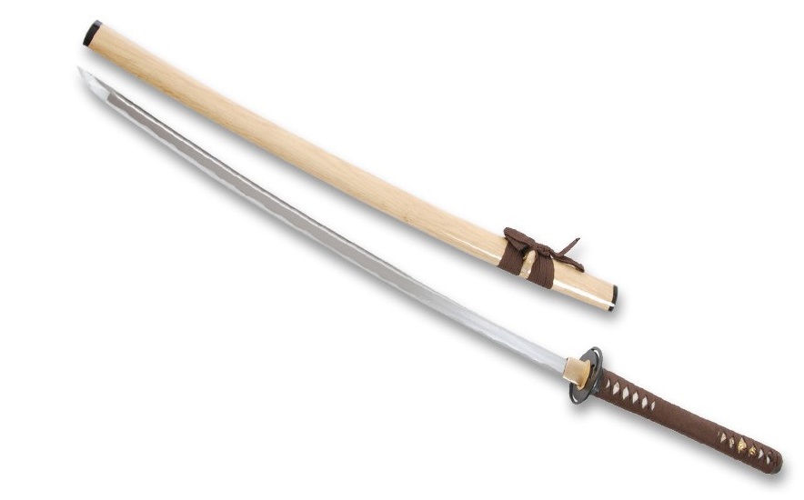 Katana Tranchant Bride Maru Bois Naturel - Armes de loisirs sur ...