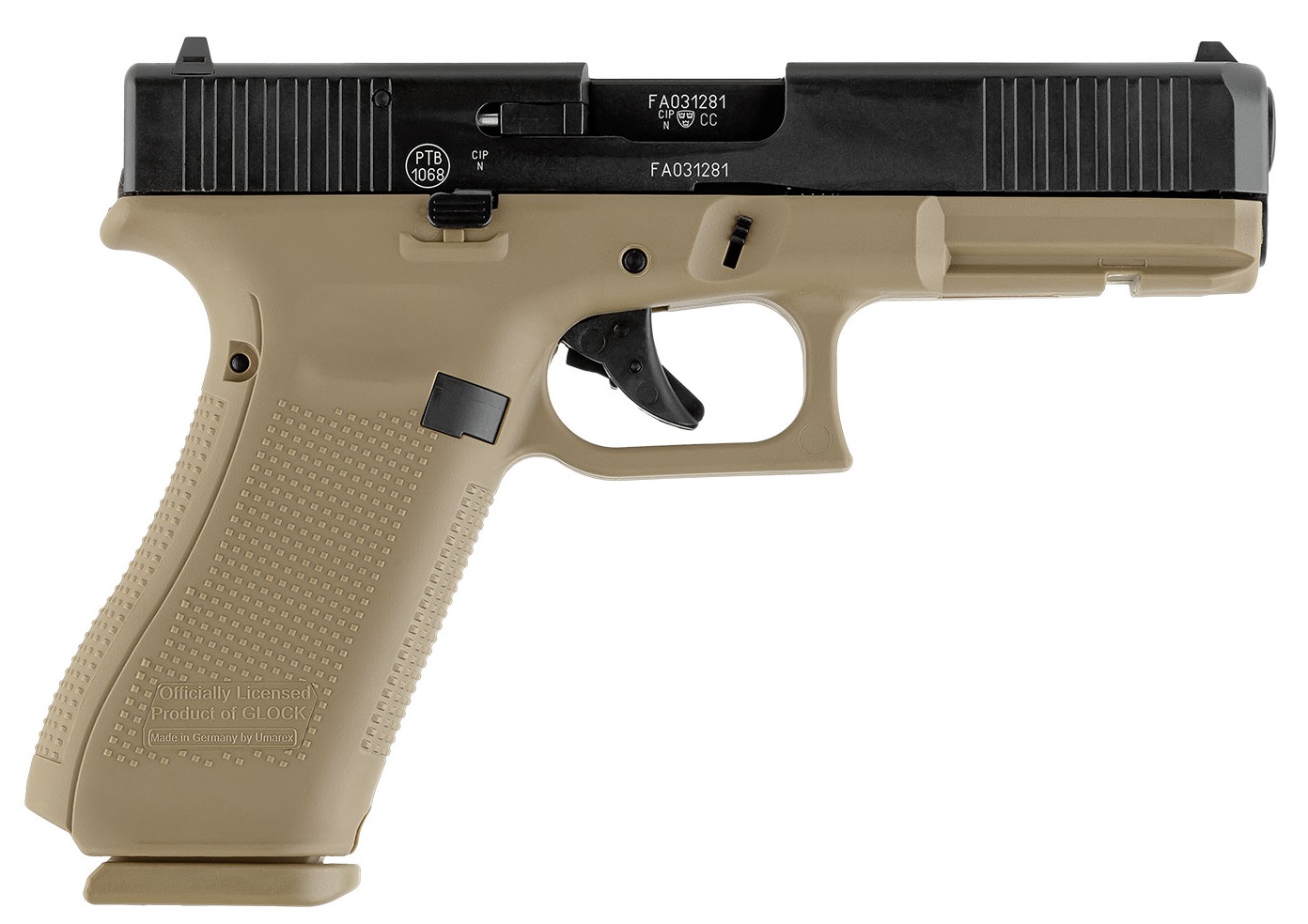 Pistolet GLOCK 17 Gen5 Coyote UMAREX cal.9mm P.A.K - Matériel de défense sur armurerie-lavaux.com