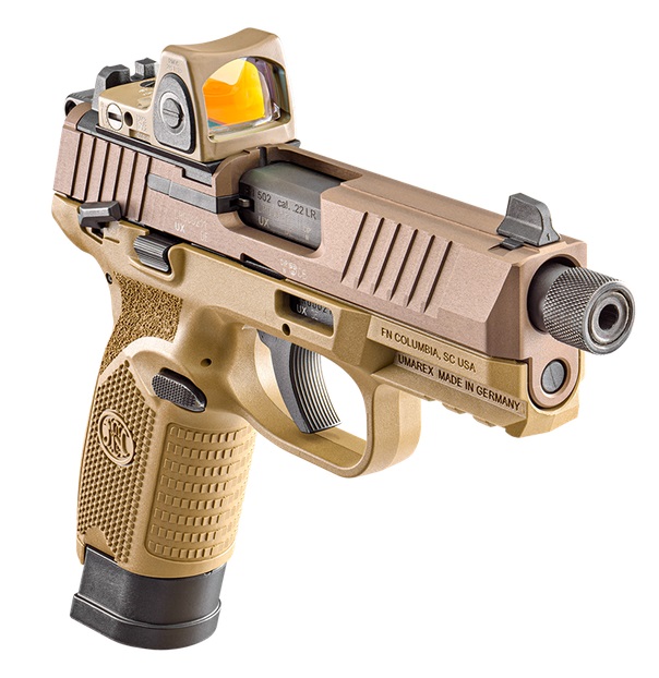 Pistolet FN HERSTAL 502 Tactical FDE cal.22Lr "Pack Silencieux BT - HOLOSUN 507K X2" - Armes ...