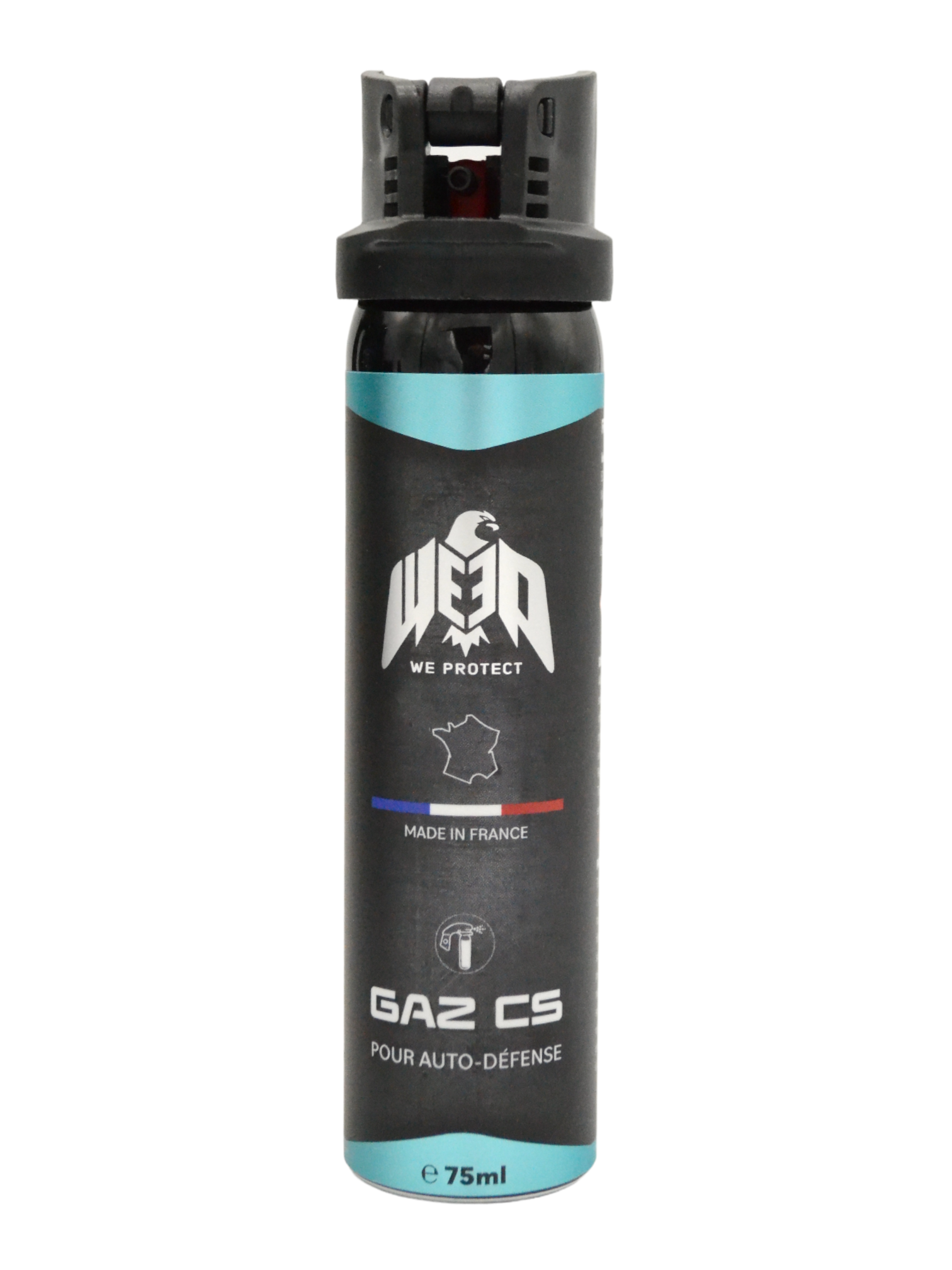 Bombe lacrymogène de poche Gaz CS 70% WE PROTECT "Pack 25ml - 50ml ...