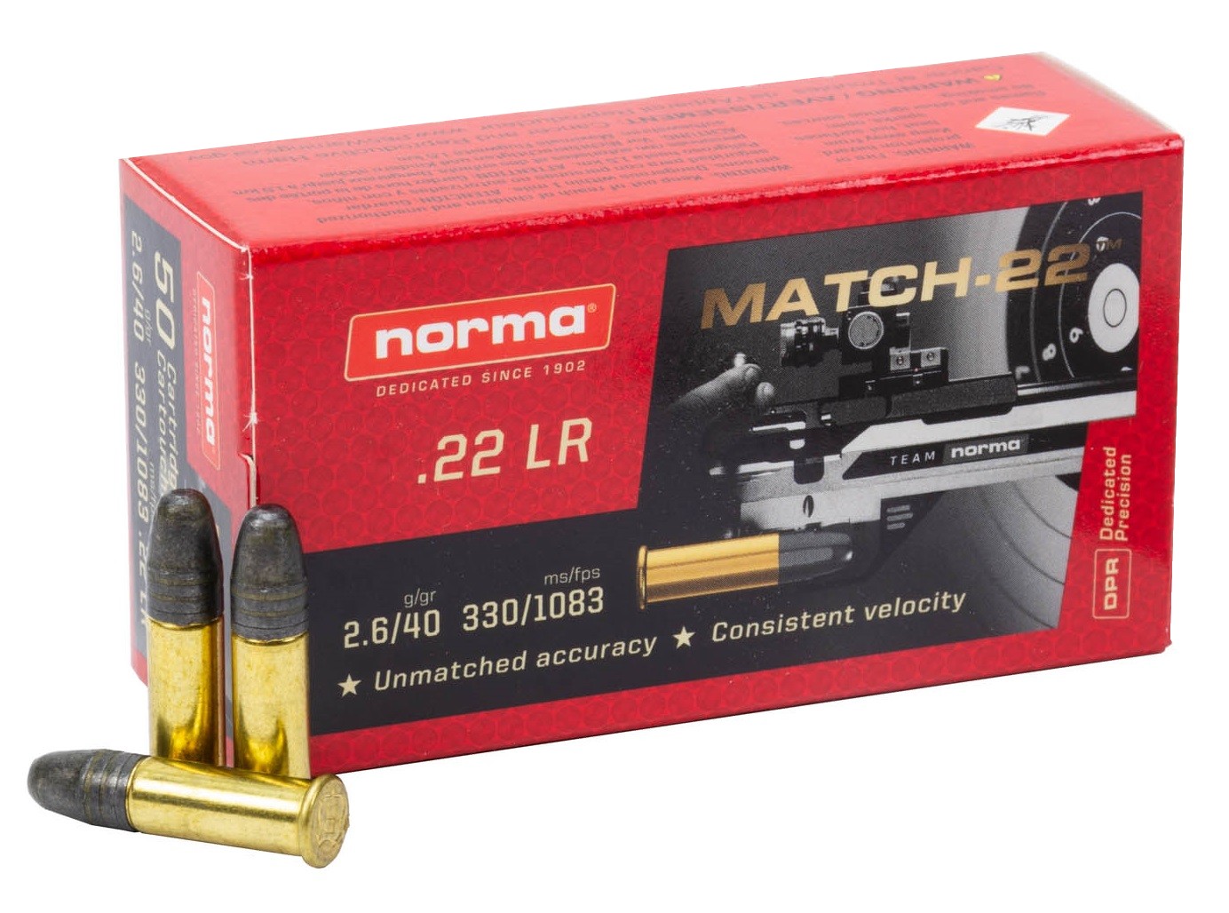 NORMA 22 Lr MATCH-22 /50 - Carabines de Tir sur armurerie-lavaux.com