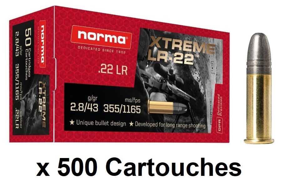 NORMA 22 Lr XTREME LR-22 (longue distance) /500 - Carabines de Tir sur ...