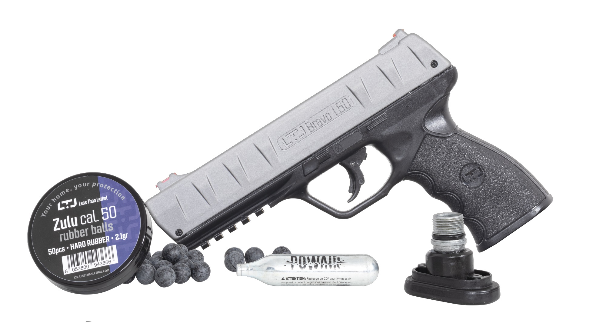 Pistolet 6 coups KIMAR LTL Bravo 1.50 cal.50 (16 joules) "PACK Defense" - sur armurerie-lavaux.com