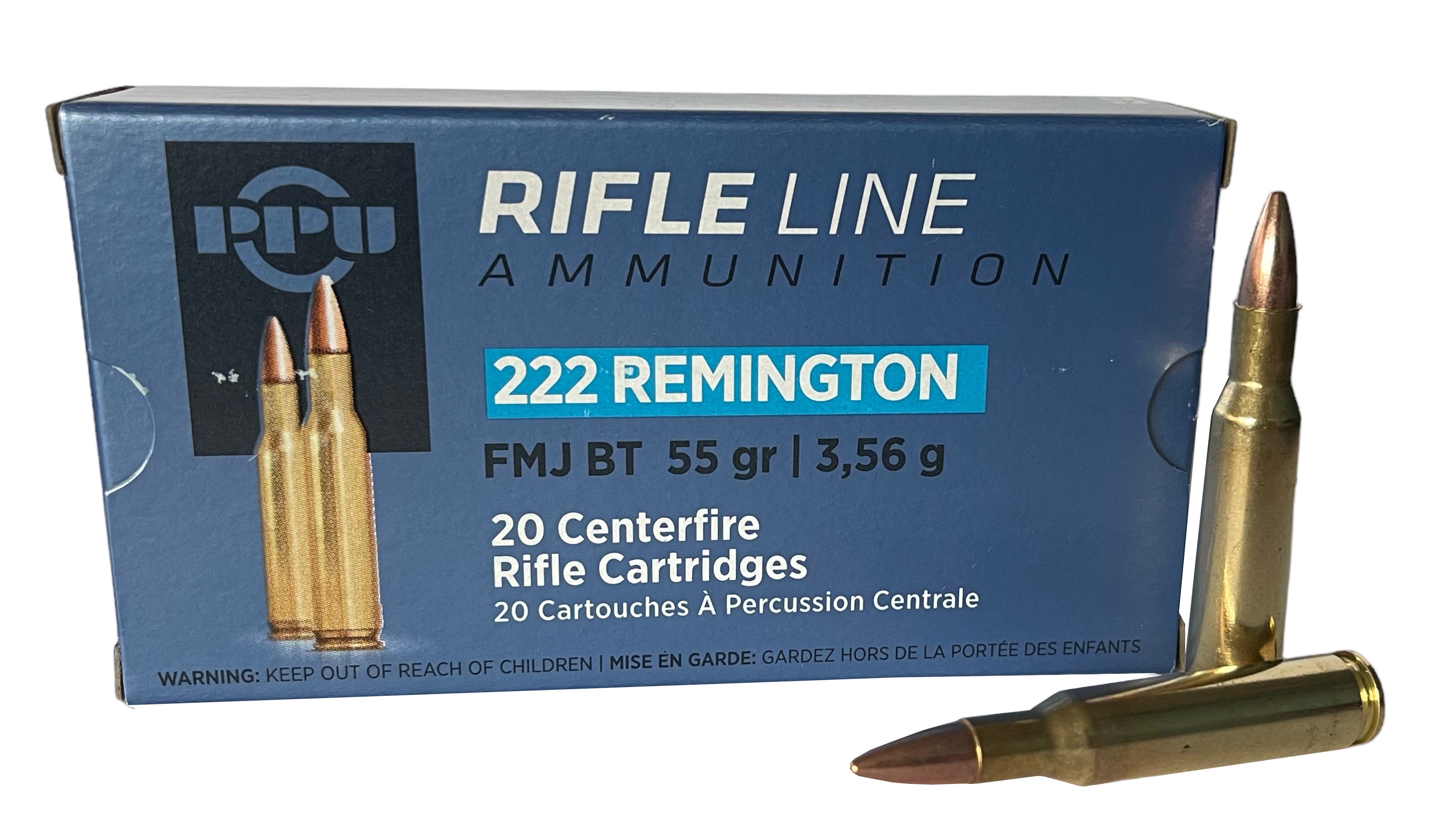 PARTIZAN cal.222 Rem FMJ-BT 55 grains - 3.56 grammes /20 - Rayon Chasse ...