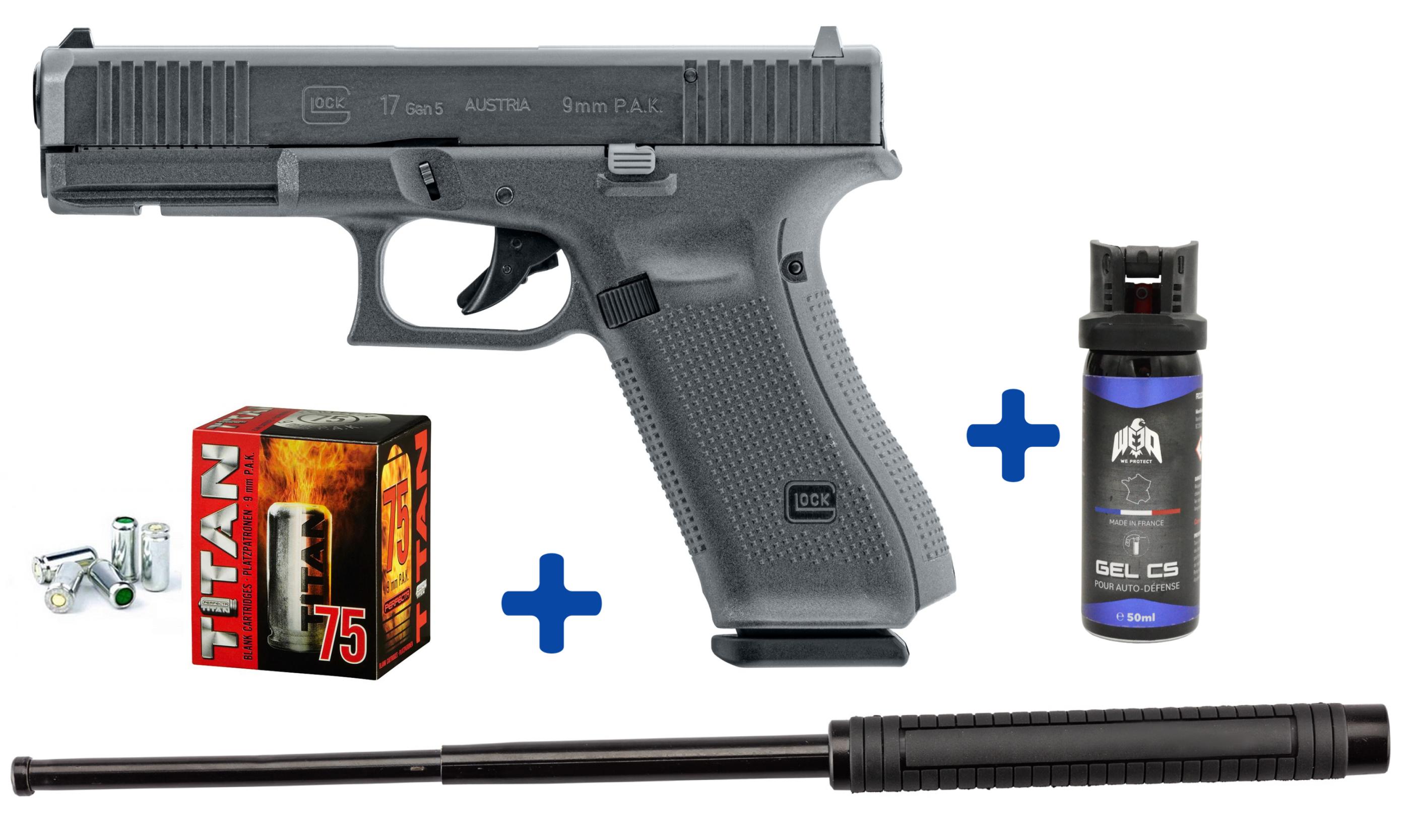 "Pack Défense" Pistolet GLOCK 17 Gen5 UMAREX cal.9mm P.A.K - Matériel de défense sur armurerie ...