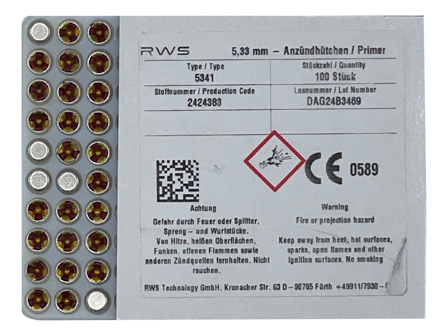 Amorces RUAG RWS 5341 Large Rifle /1000 - Rechargement sur armurerie ...