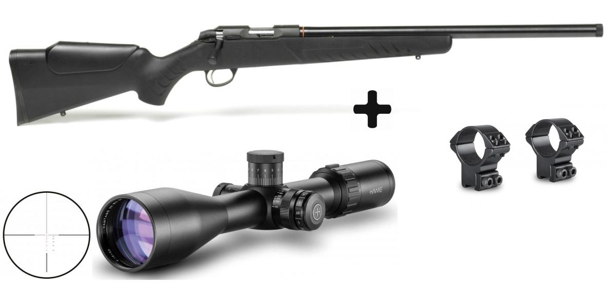 Carabine 17 Hmr SAKO Quad Varmint Synthétique Heavy Barrel "Pack HAWKE ...