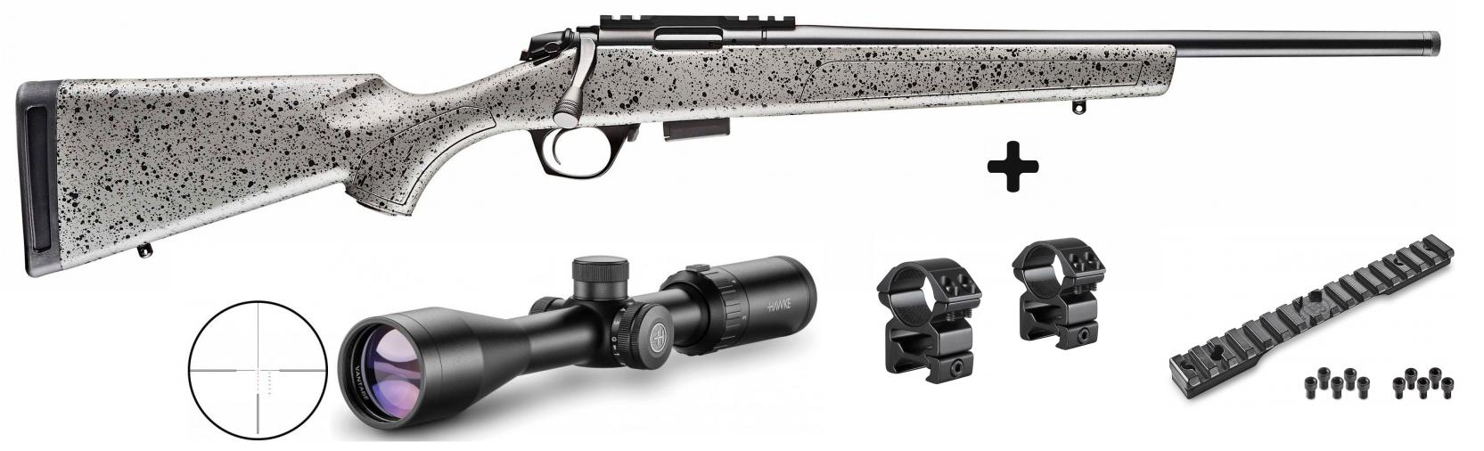 Carabine 22LR BERGARA Rimfire BMR STEEL "Pack HAWKE Vantage 3-9x40 Ret ...