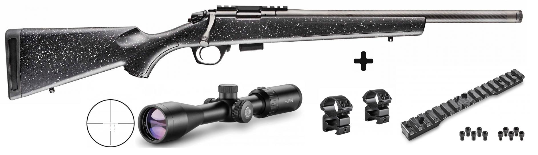 Carabine 22LR BERGARA Rimfire BMR CARBON "Pack HAWKE Vantage 3-9x40 Ret ...