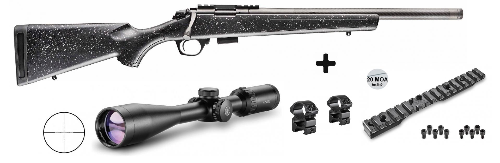 Carabine 22LR BERGARA Rimfire BMR CARBON "Pack HAWKE Vantage 6-24x44 ...