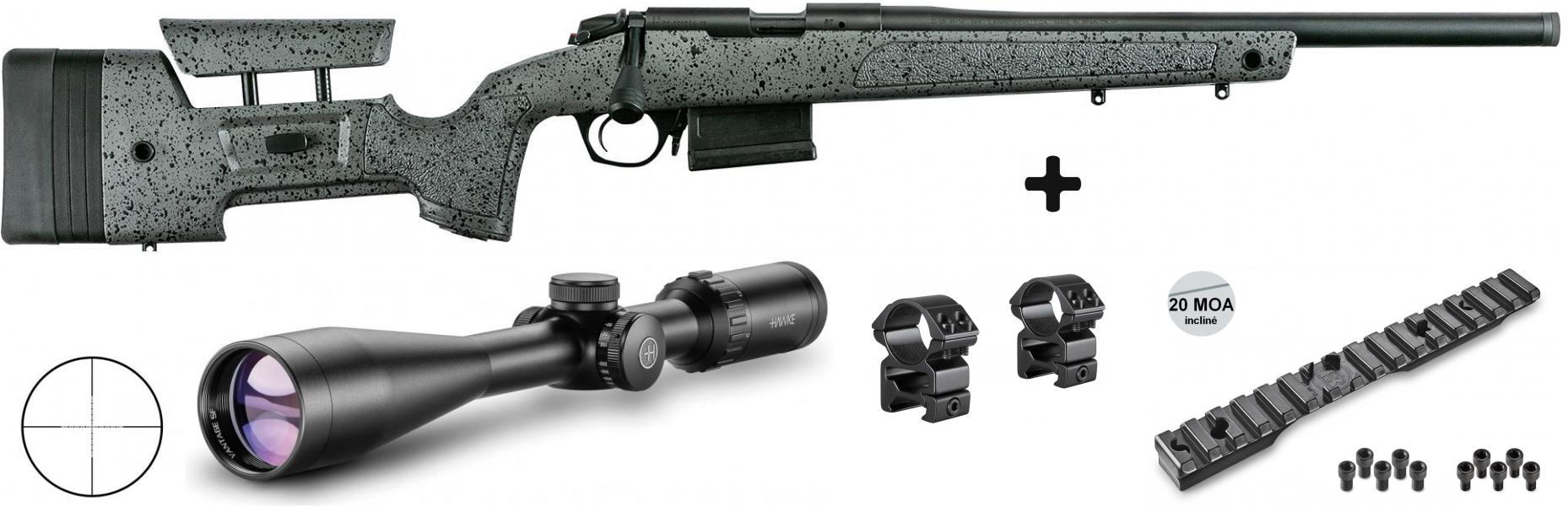 Carabine 22LR BERGARA Rimfire B14-R TRAINER STEEL "Pack HAWKE Vantage 6 ...