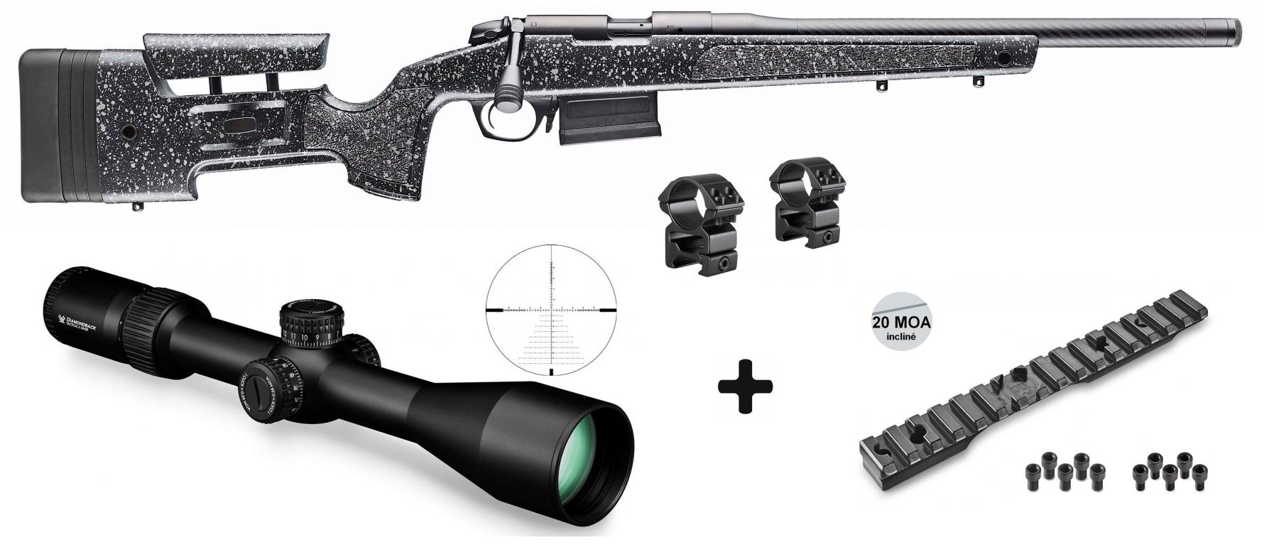 Carabine 22LR BERGARA Rimfire B14-R TRAINER CARBON "Pack VORTEX DIAMONDBACK Tactical 6-24x50 FFP ...