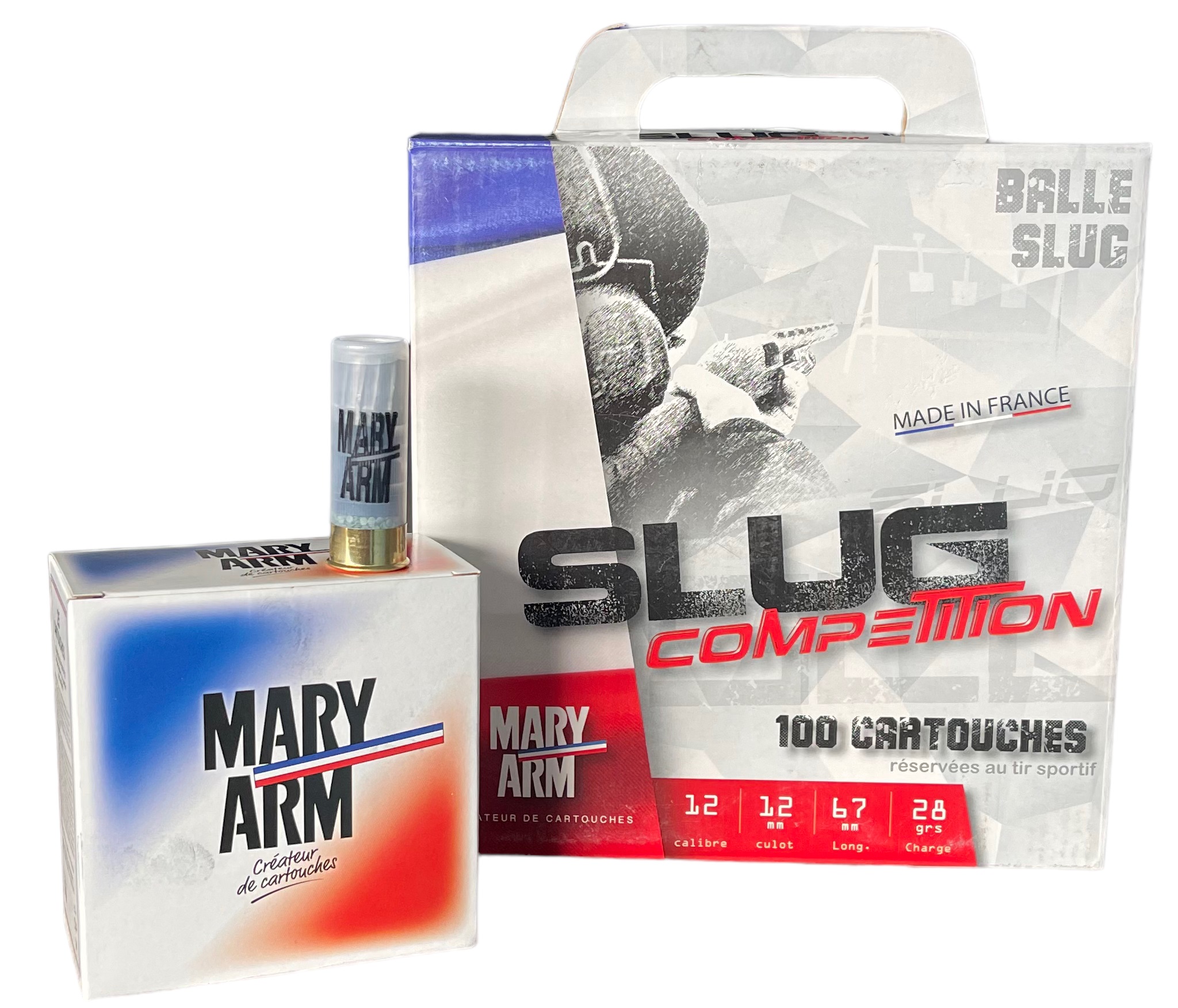 Cartouches MARY ARM Slug Compétition cal.12/67 (pack de 100) - Rayon ...