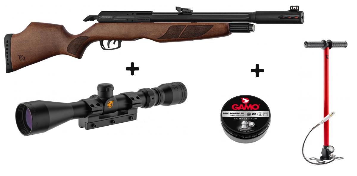 Carabine PCP GAMO RISER PUNISHER "Combo GAMO 3-9x40 Wr" cal.5,5mm "Pack ...