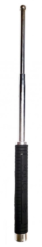 Matraque télescopique de poche POLICE acier trempé chromé 51 cm ...