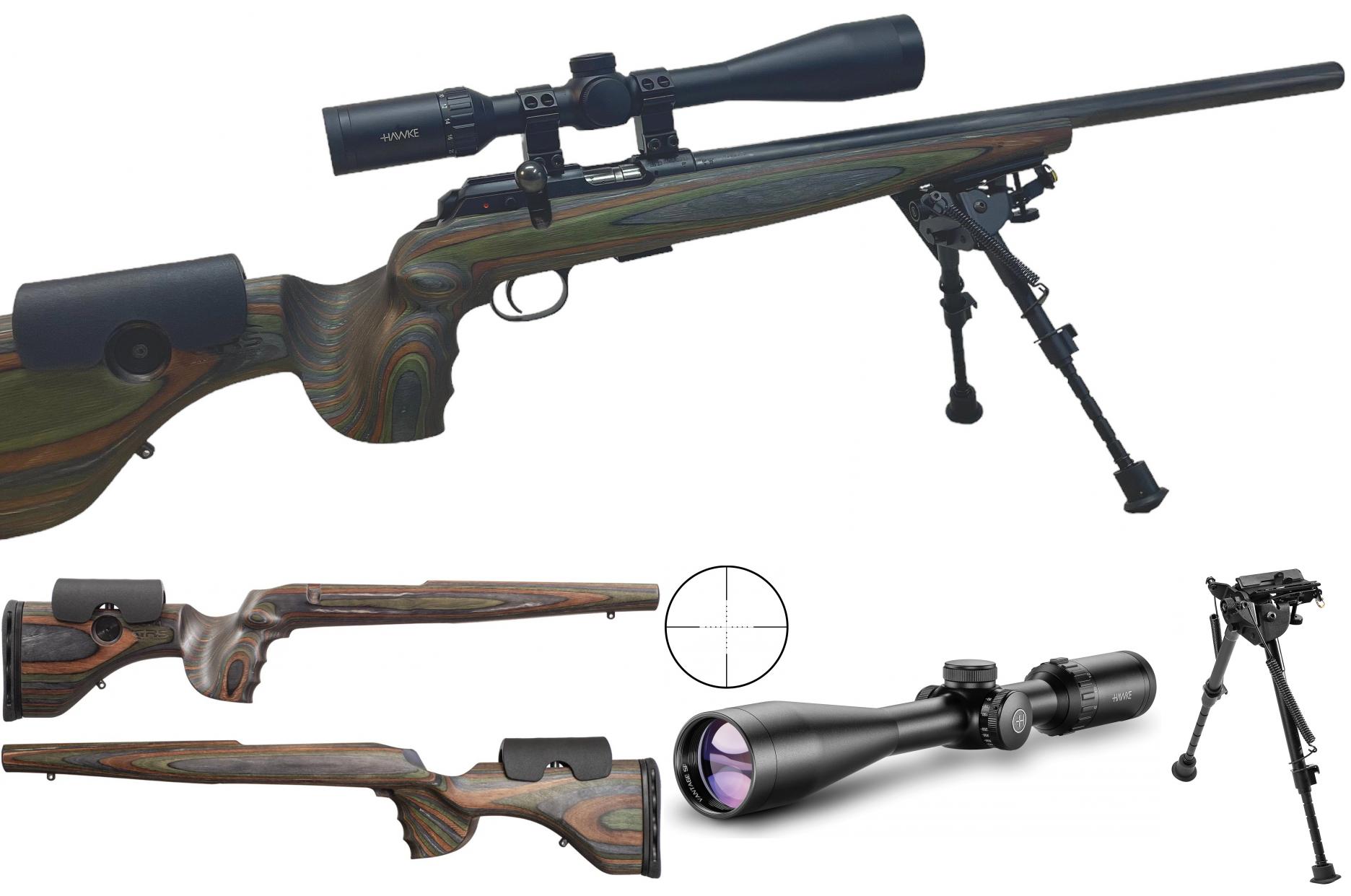 Carabine 22LR CZ 457 GRS Hunter Light Varmint Green Mountain "Pack ...