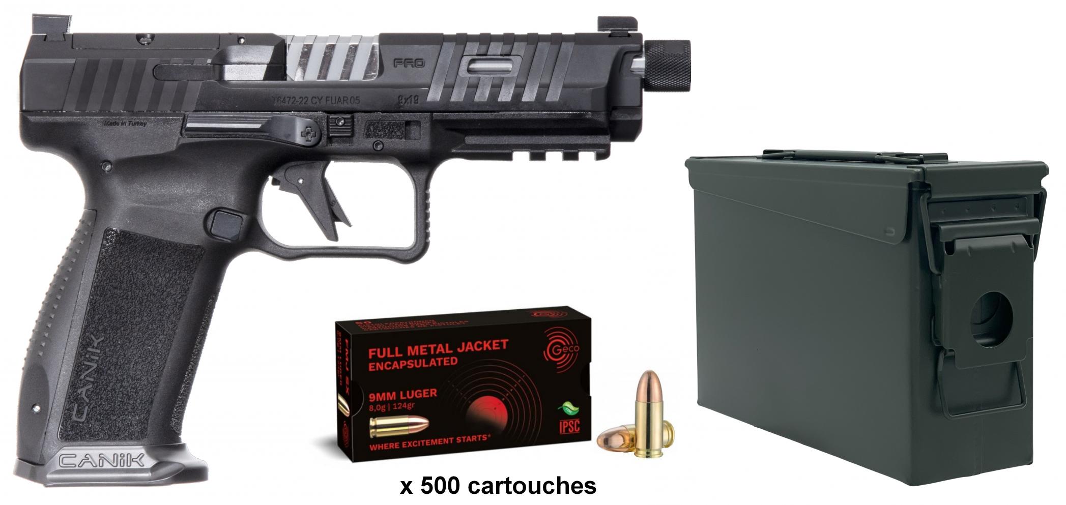 Pistolet CANIK METE SFT PRO Noir "Pack 500 cartouches en caisse militaire" cal.9x19 - Armes ...