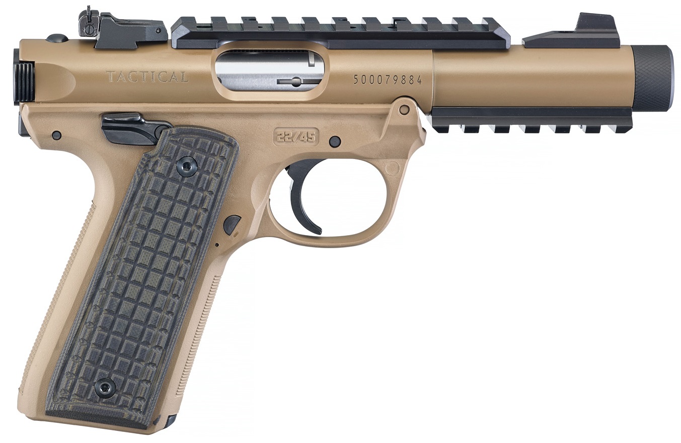 Pistolet RUGER MARK IV 22/45 Tactical Cerakote Brown calibre 22 Lr - Armes catégorie B sur ...