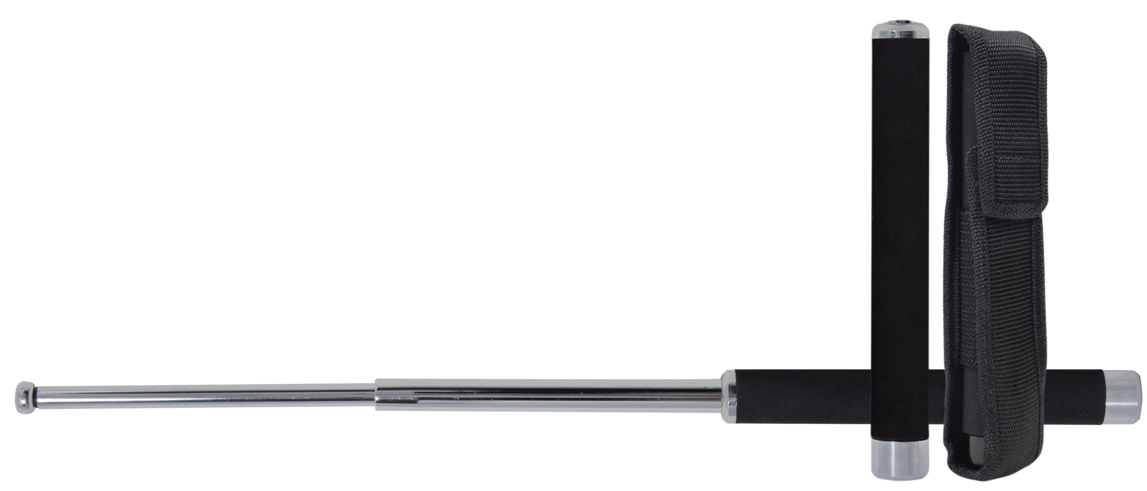 Matraque télescopique PRAGA Silver Acier Trempé manche mousse 53 cm ...