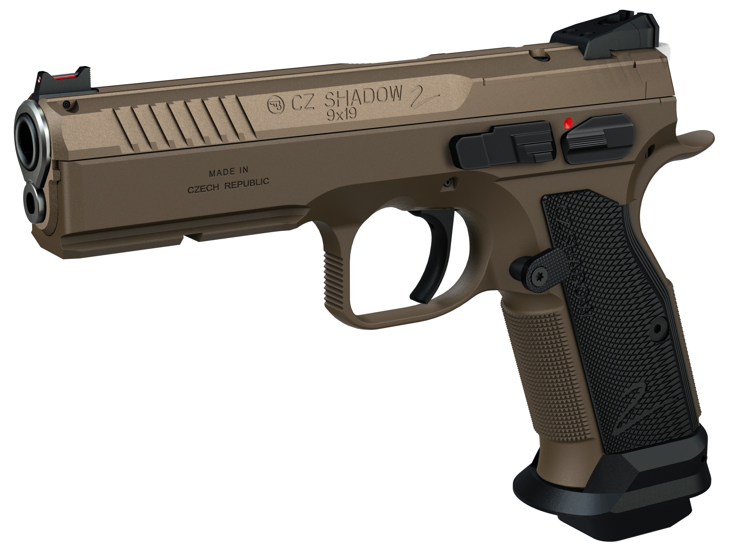Pistolet CZ 75 Shadow 2 custom Cerakote Burnt Bronze Bushing Optics ...