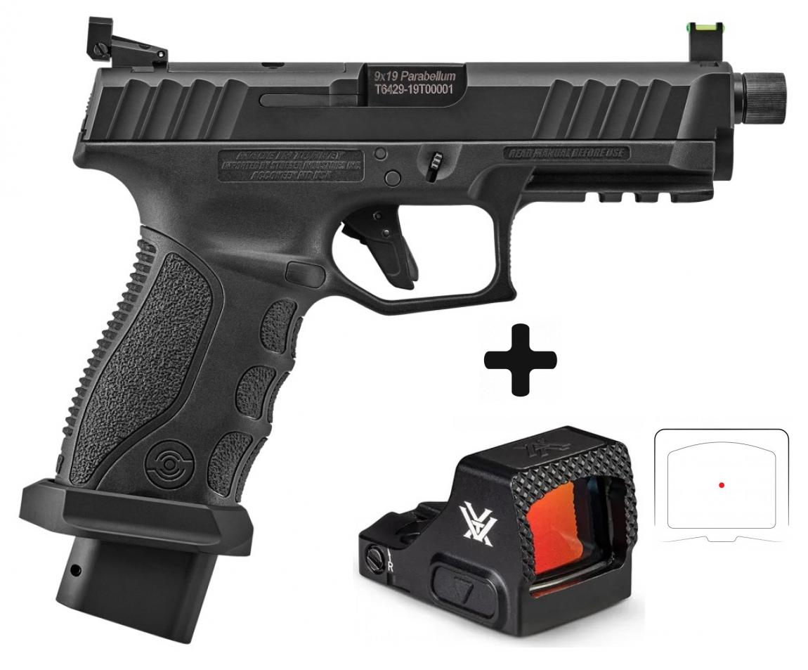Pistolet STOEGER STR-9S COMBAT Stricker Black "Pack VORTEX DEFENDER-CCW ...