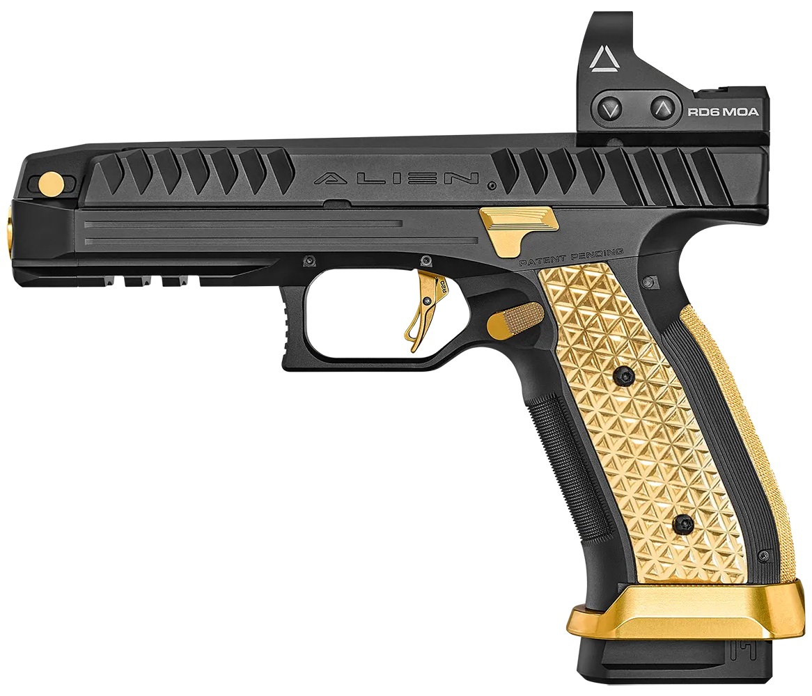 Pistolet LAUGO ARMS Alien "KIT PERFORMANCE" Black Gold EDITION calibre ...