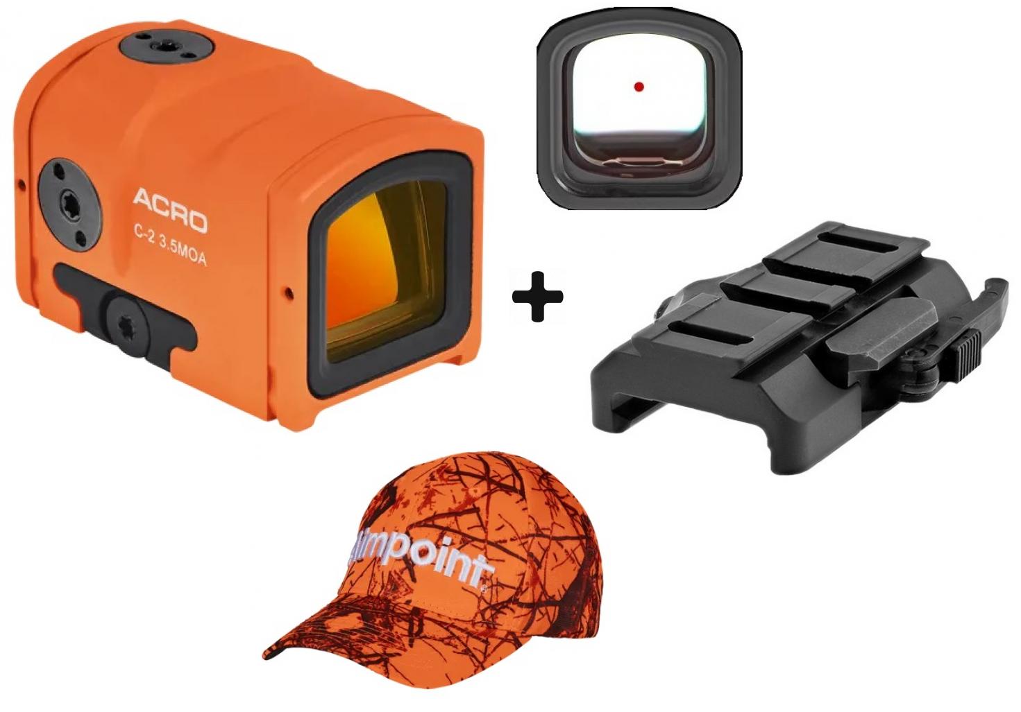 Point rouge AIMPOINT ACRO C-2 3.5Moa ORANGE avec montage Weaver "Pack ...