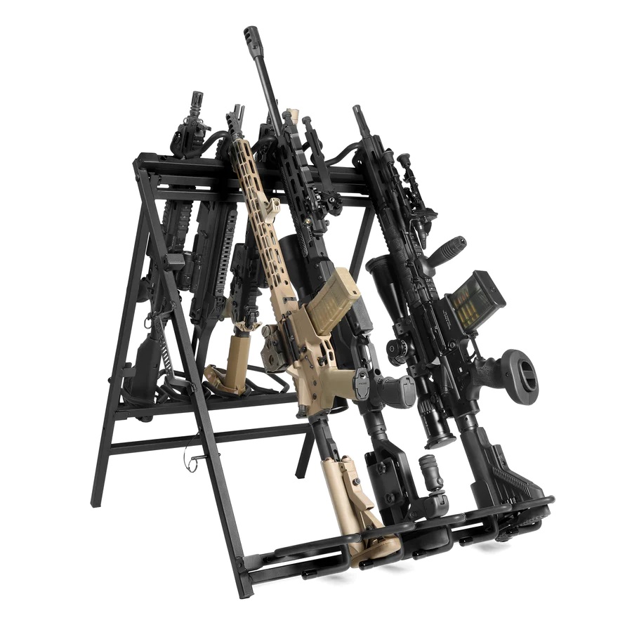 Râtelier mobile SAVIOR SHORTY Rifle Rack Noir pour 9 armes longues ...