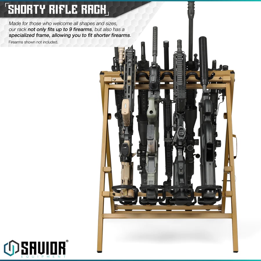 Râtelier mobile SAVIOR SHORTY Rifle Rack TAN pour 9 armes longues ...