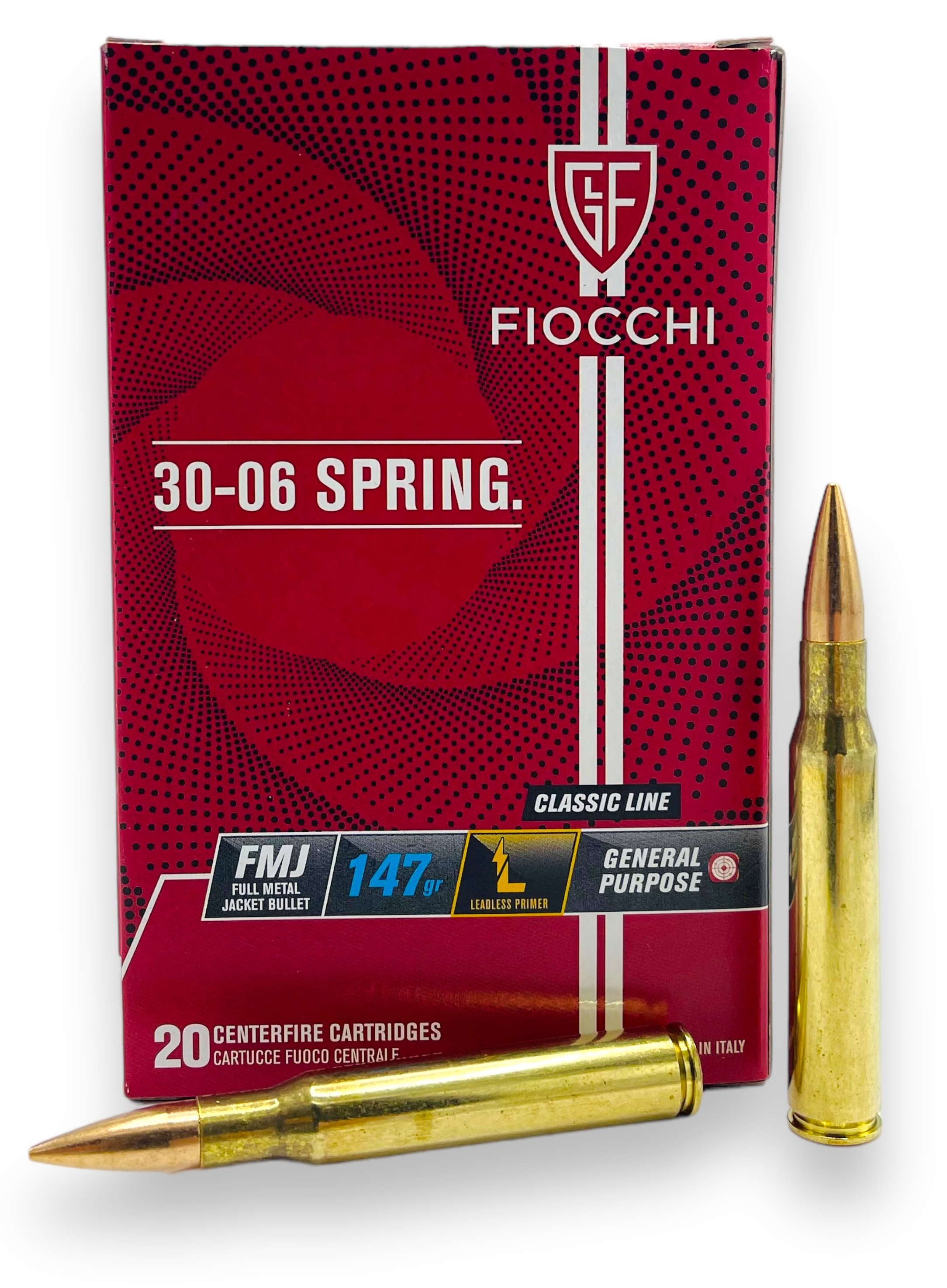 FIOCCHI cal.30-06 Sprg FMJ 147 grains - 9.5 grammes /20 - Munitions sur ...