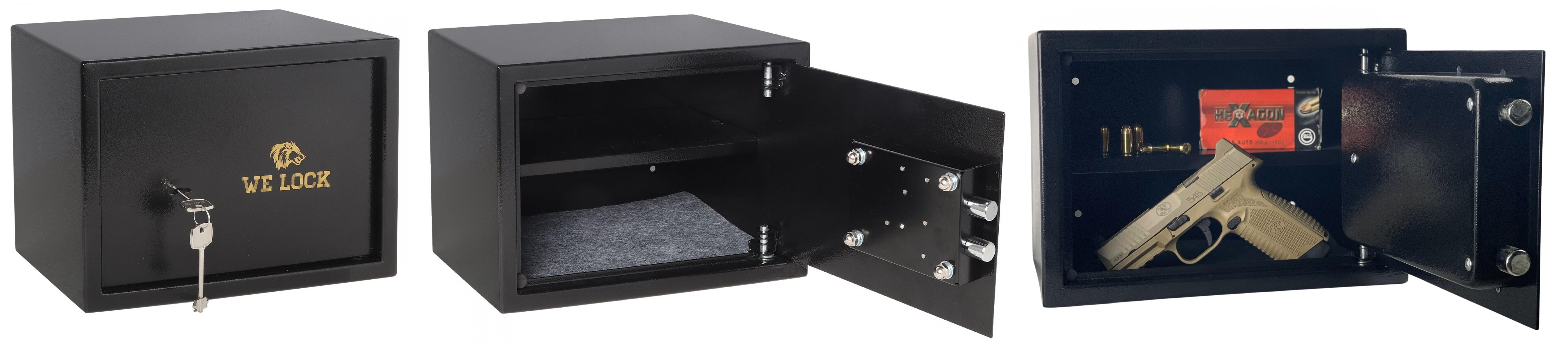 Coffre WE LOCK Premium à clé pour armes de poing (8kg) - Coffres forts armes sur armurerie ...