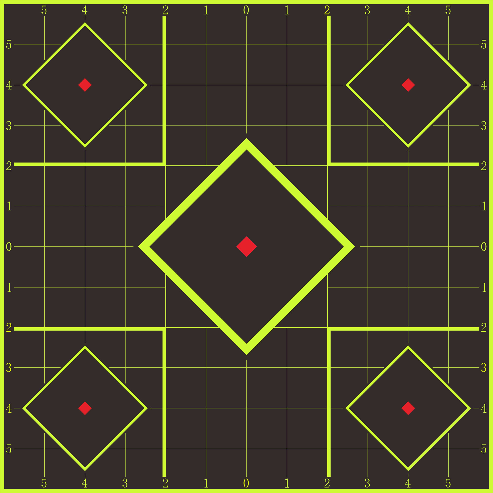 Cibles réactives Losanges Jaune Fluo 30x30 cm MTS (paquet de 10 ...